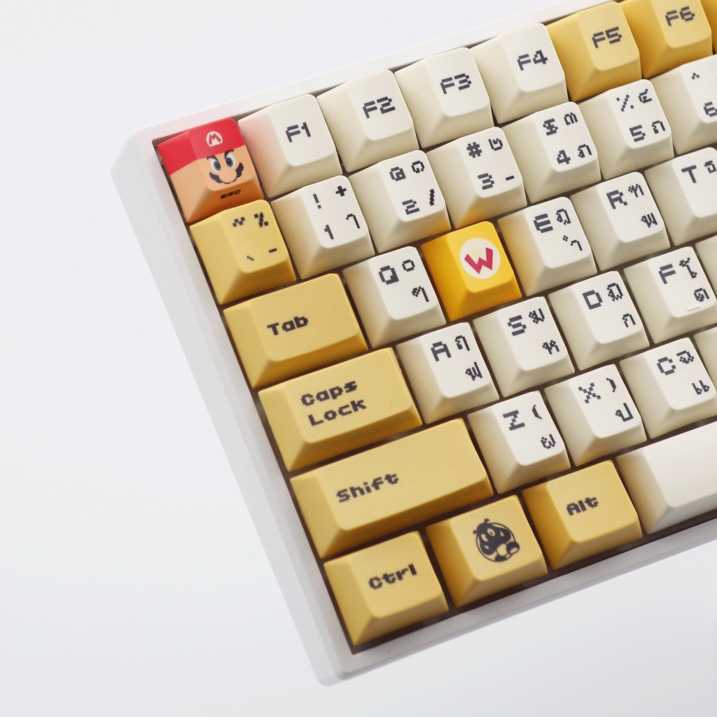 Mario Villain Keycap ภาษาไทย 123 Keys OEM Profile PBT Material DIY for ...