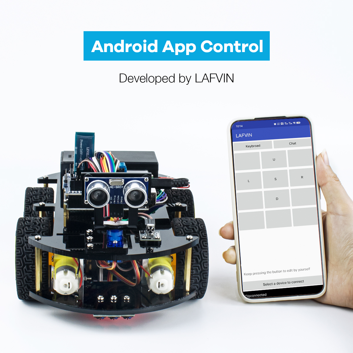 Lafvin ชุดโครงรถหุ่นยนต์อัจฉริยะ UNO R3 4WD พร้อมตัวสอน อเนกประสงค์ DIY ...