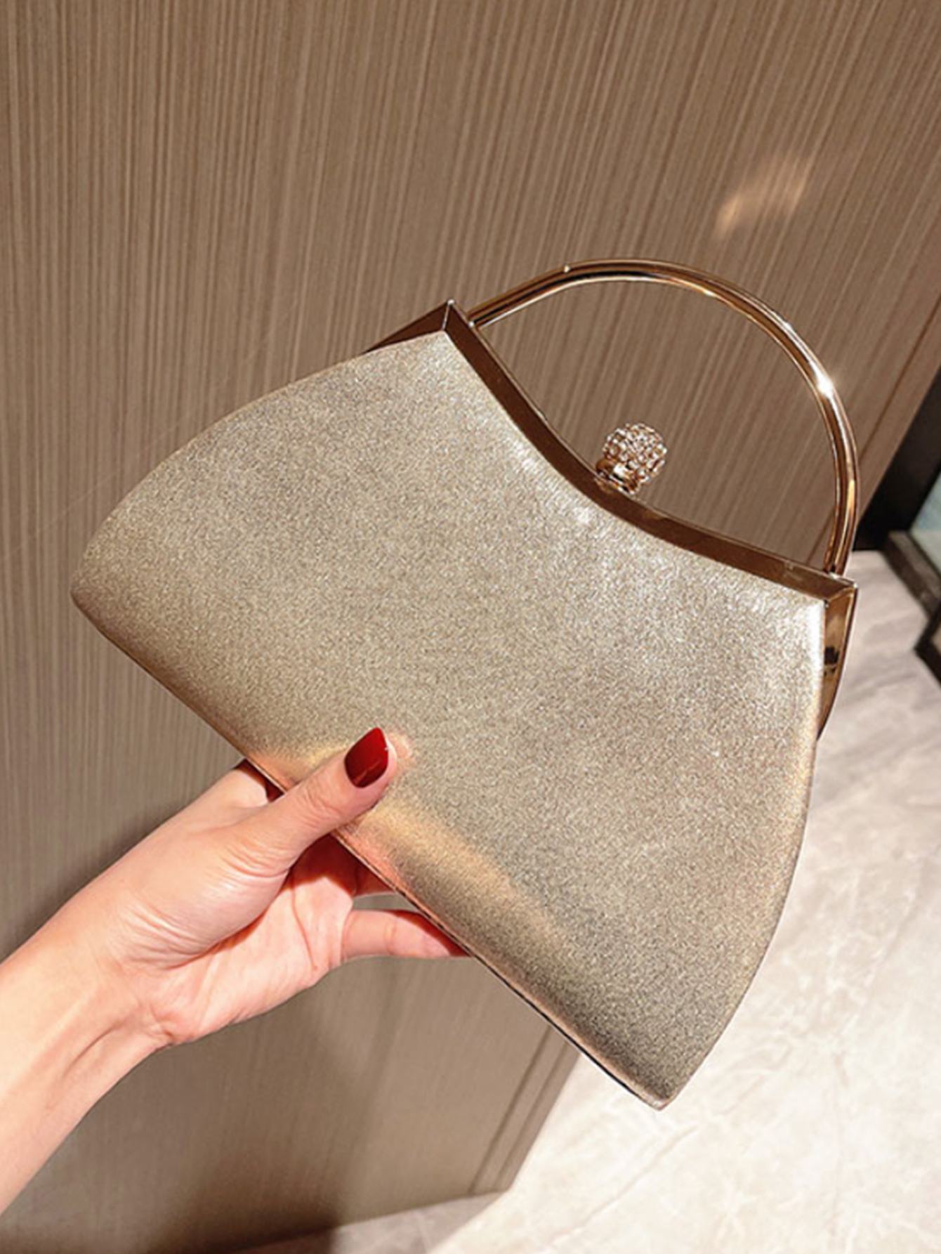 Dinner Clutch Bag Diamond-Studded Golden Small Bag Bag Bag Fashion ...