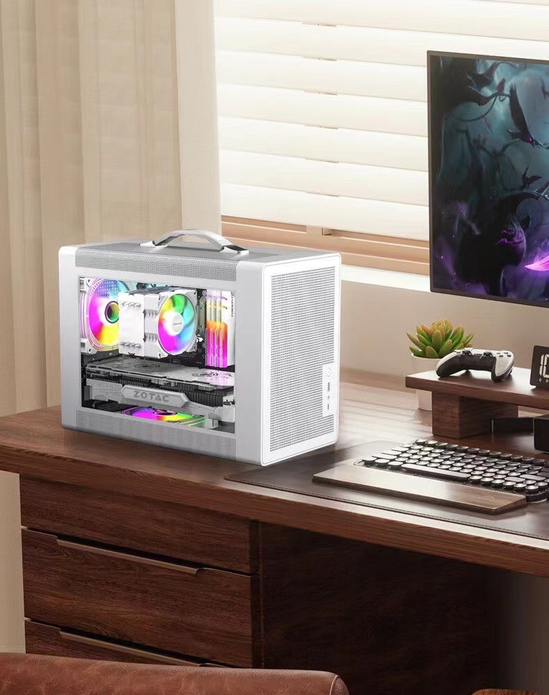 Power Train MATX P60 เดสก์ท็อปขนาดเล็กแบบพกพากรณี ITX เมนบอร์ด ATX/SFX ...