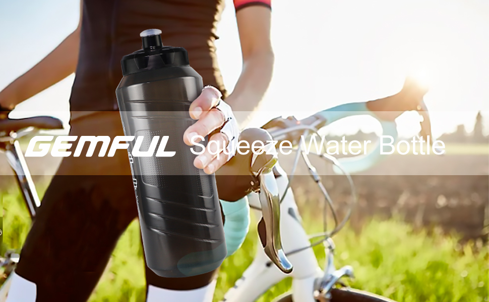 GEMFUL 1L ขวดน้ํากีฬาบีบ Leakproof BPA-Free ขวดน้ําดื่มสําหรับวิ่งขี่ ...