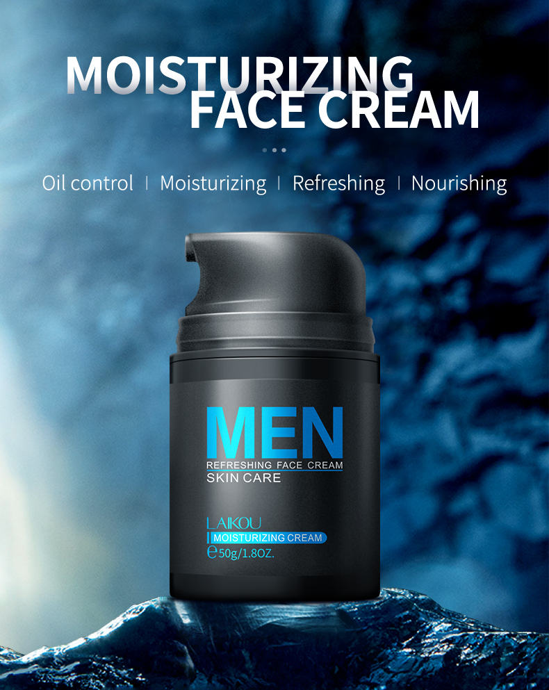 Men Refreshing Face Cream Moisturizing Oil Control รูขุมขนหดตัว 50g 1 ...