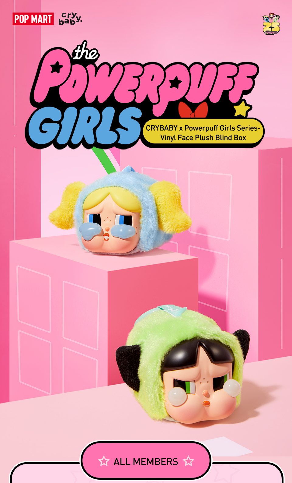 POP MART CRYBABY x Powerpuff Girls Series-Vinyl Face Plush Blind Box ...