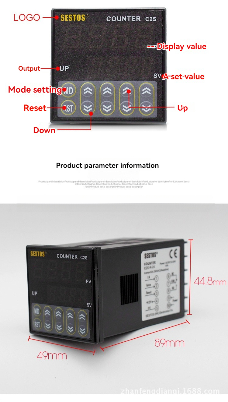 Sestos Digital Preset Scale Counter Tact Switch Register 24V 220V CE ...