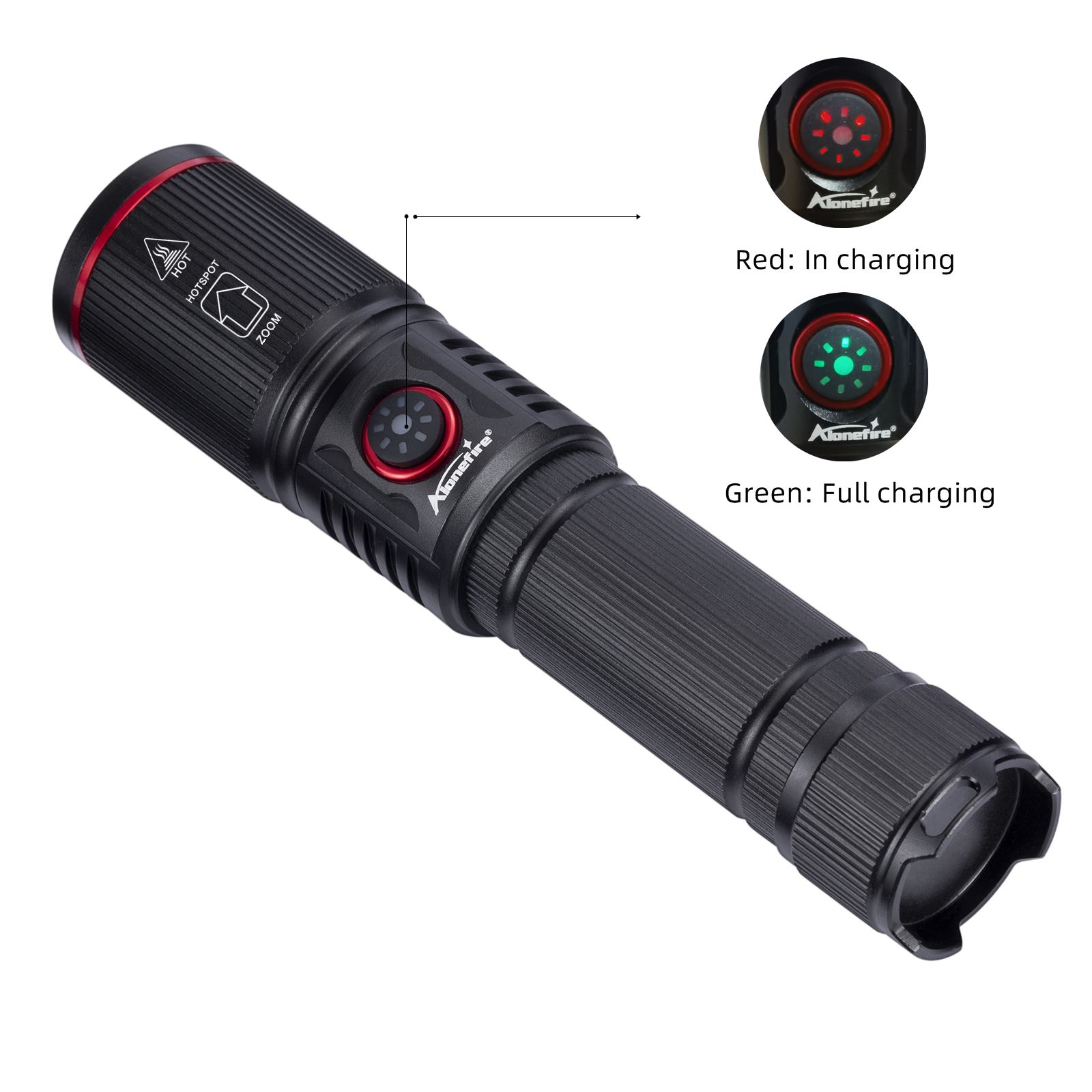 Alonefire SV96 มัลติฟังก์ชั่น 4 in 1 Zoomable High Power ไฟฉาย LED RGB ...