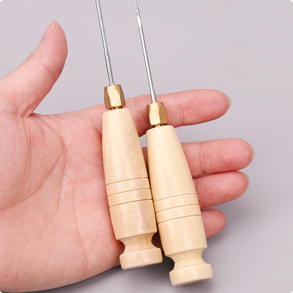 ยี่ห้อใหม่หนังชุดเย็บผ้า DIY หนังเย็บ Awl Sharp เข็มไม้ชุดรองเท้าหนัง ...