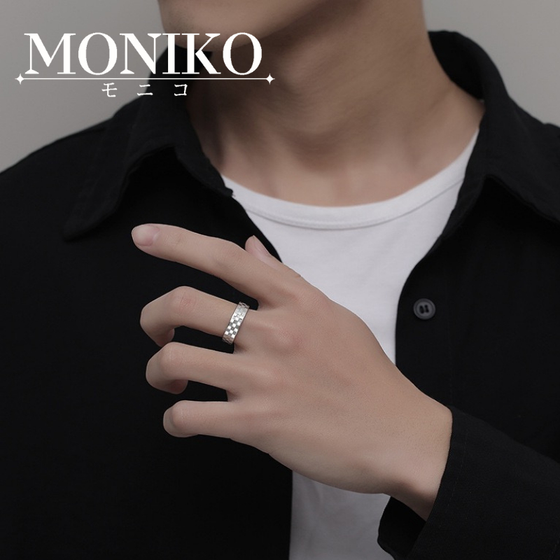 MONIKO Original Design แหวนสไตล์ลายสก๊อต การเปิดสามารถปรับได้ S925 ...