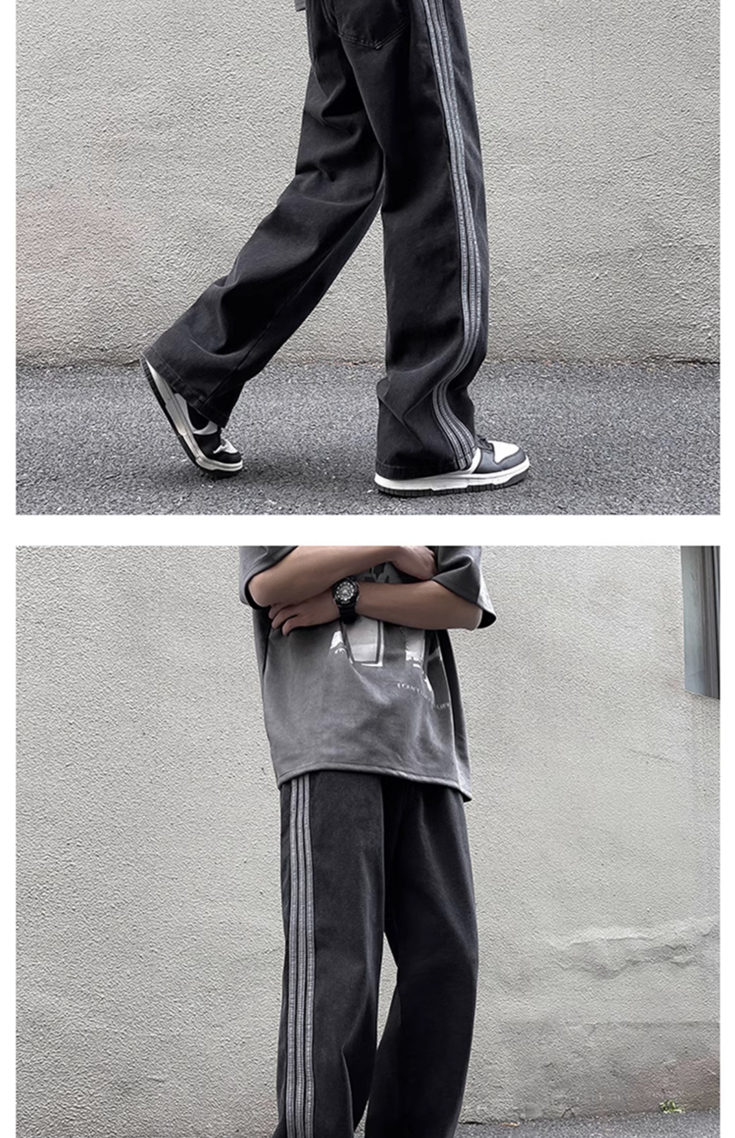 American High Street Three-Bar Jeans Men Street Retro Street Wear ...