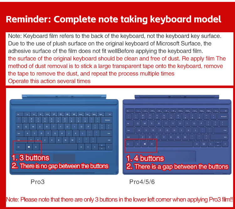 ตัวป ้ องกันครบชุดสําหรับ Microsoft Surface Pro1/ Pro2/Pro3/Pro4/Pro5/Pro6/Pro7/Pro8สติ ๊ กเกอร ...