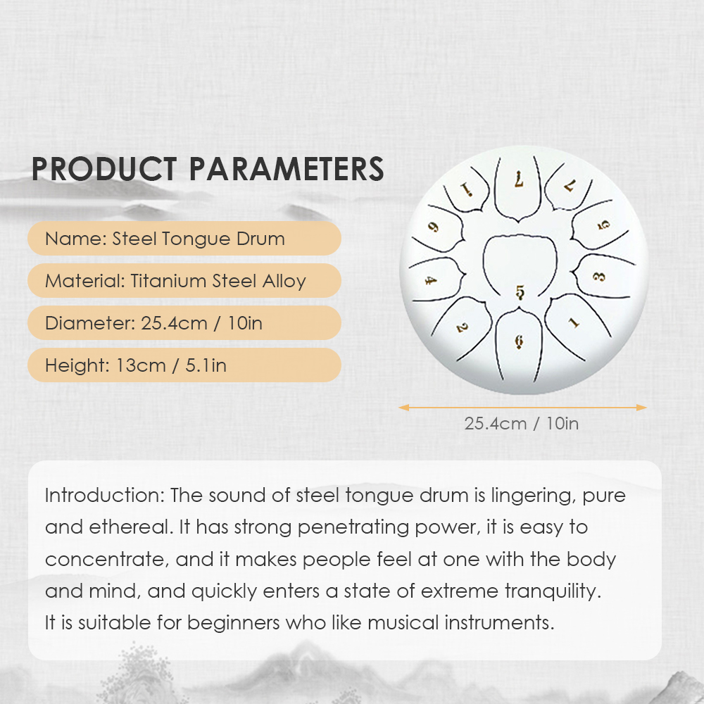 [จัดส่งในพื้นที่]steel tongue drum 11 Tone Keys 10 Inch กลองลิ้นเหล็ก ...