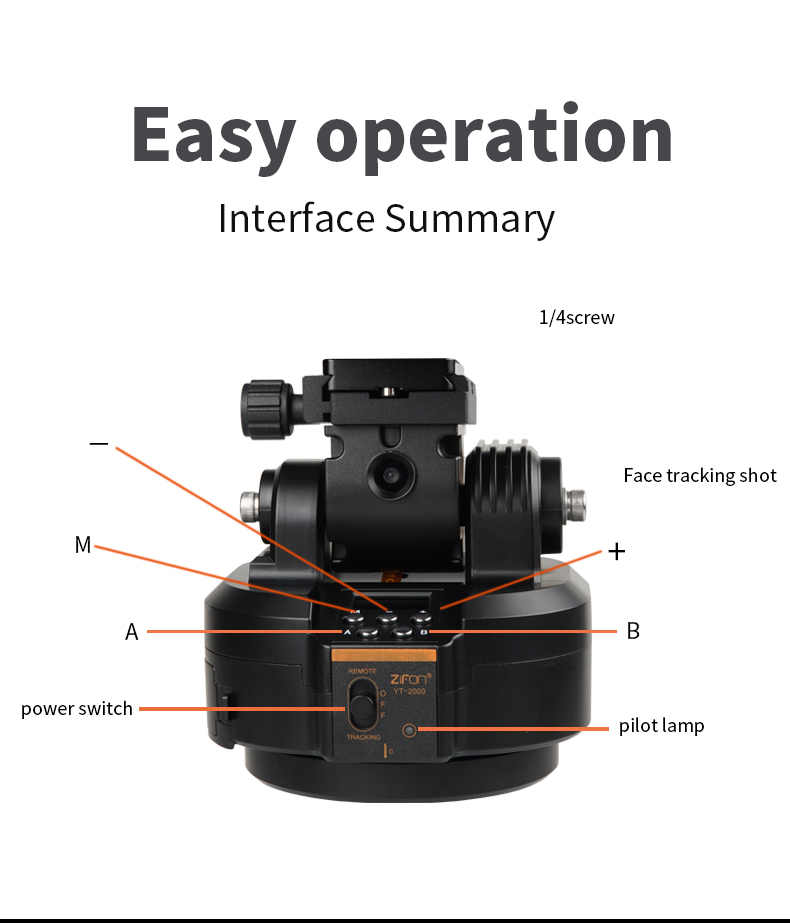 Zifon YT-2000 กล้องพาโนรามาไฟฟ้า Pan Tilt Face Tracking 2KG แบริ่งกล้อง ...