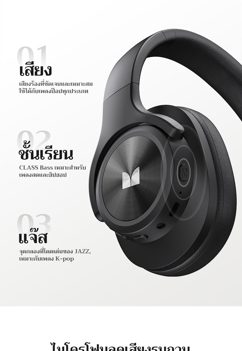 Monster MISSION 200 หูฟังบลูทูธ Bluetooth 5.3 3EQ Noise Reduction ...