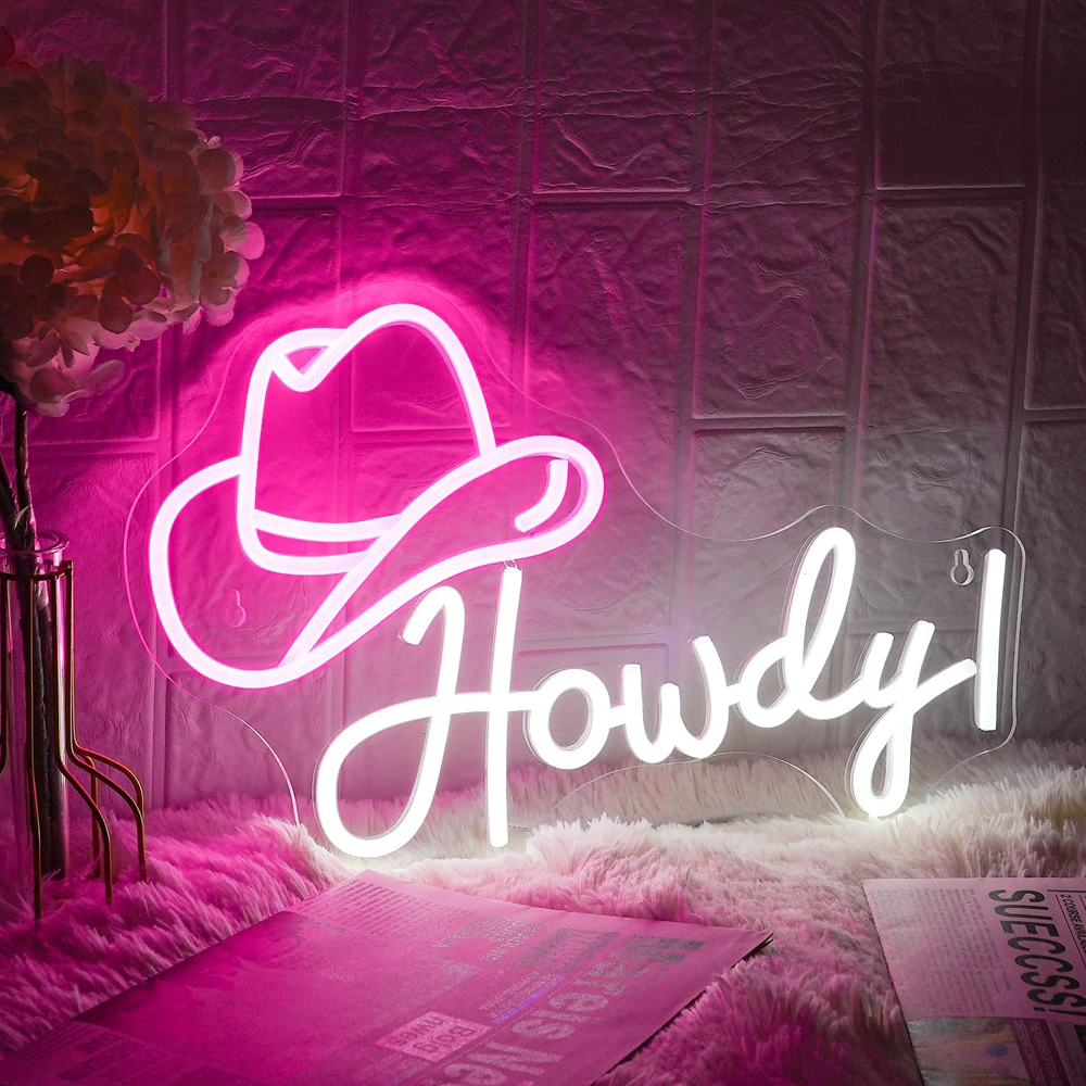 Lets Go Girls Neon Sign Howdy หมวกคาวบอย Wild West Neon ป้ายตัวอักษร ...