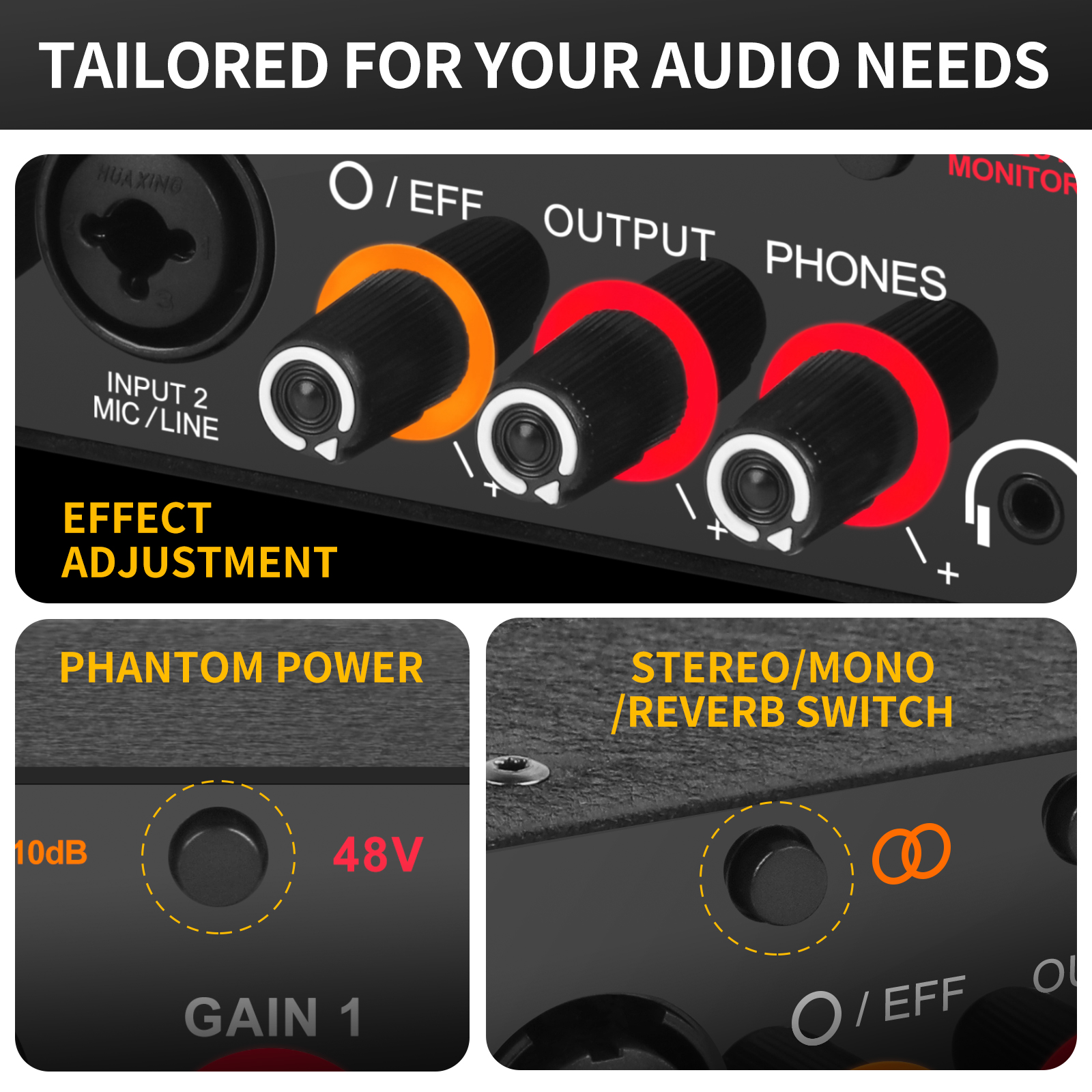Q-26 Professional Audio Interface Stereo/Mono USB การ ์ ดเสียง 32 bit ...
