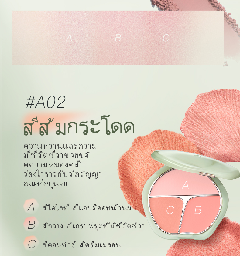 彩棠TIMAGE Blush Palette 3in1 บลัชออนพาเลท 3เฉดสี ปัดแก้ม ปัดแก้มผิวโกลว์ ...