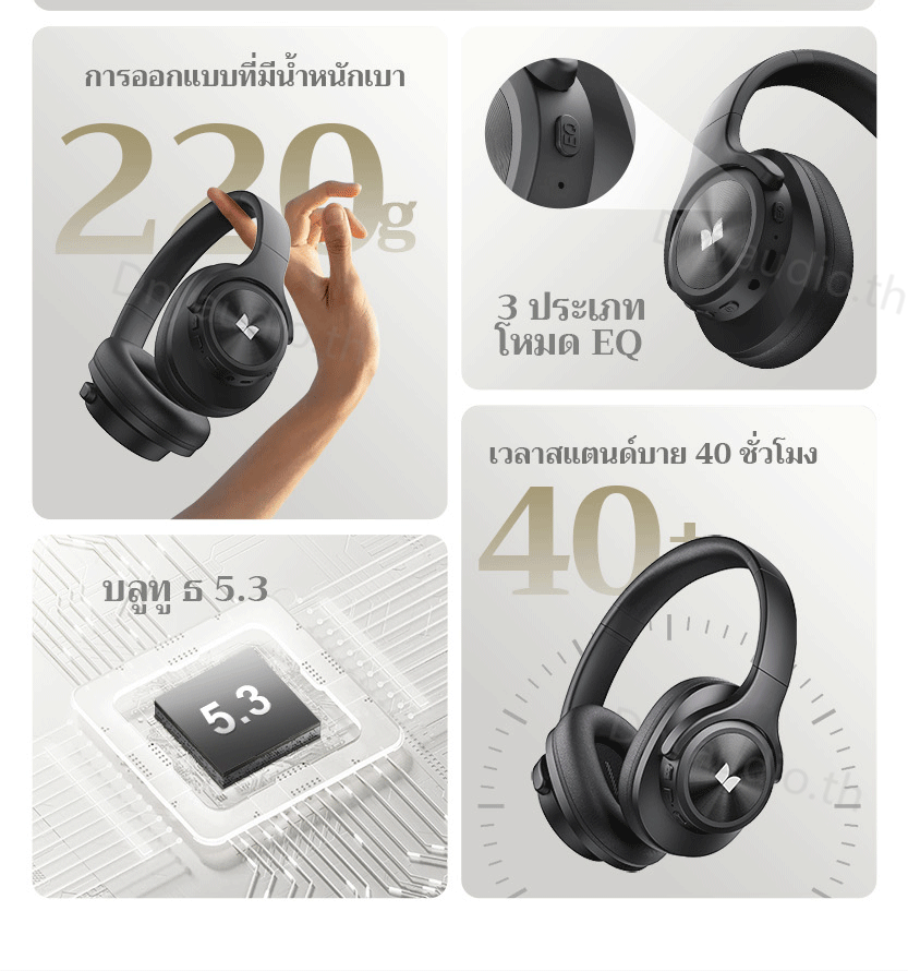 Monster MISSION 200 Headphone Bluetooth 5.3 หูฟังครอบหู 100% แท้ ซับ ...