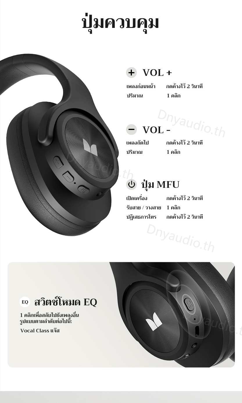 Monster MISSION 200 Headphone Bluetooth 5.3 หูฟังครอบหู 100% แท้ ซับ ...