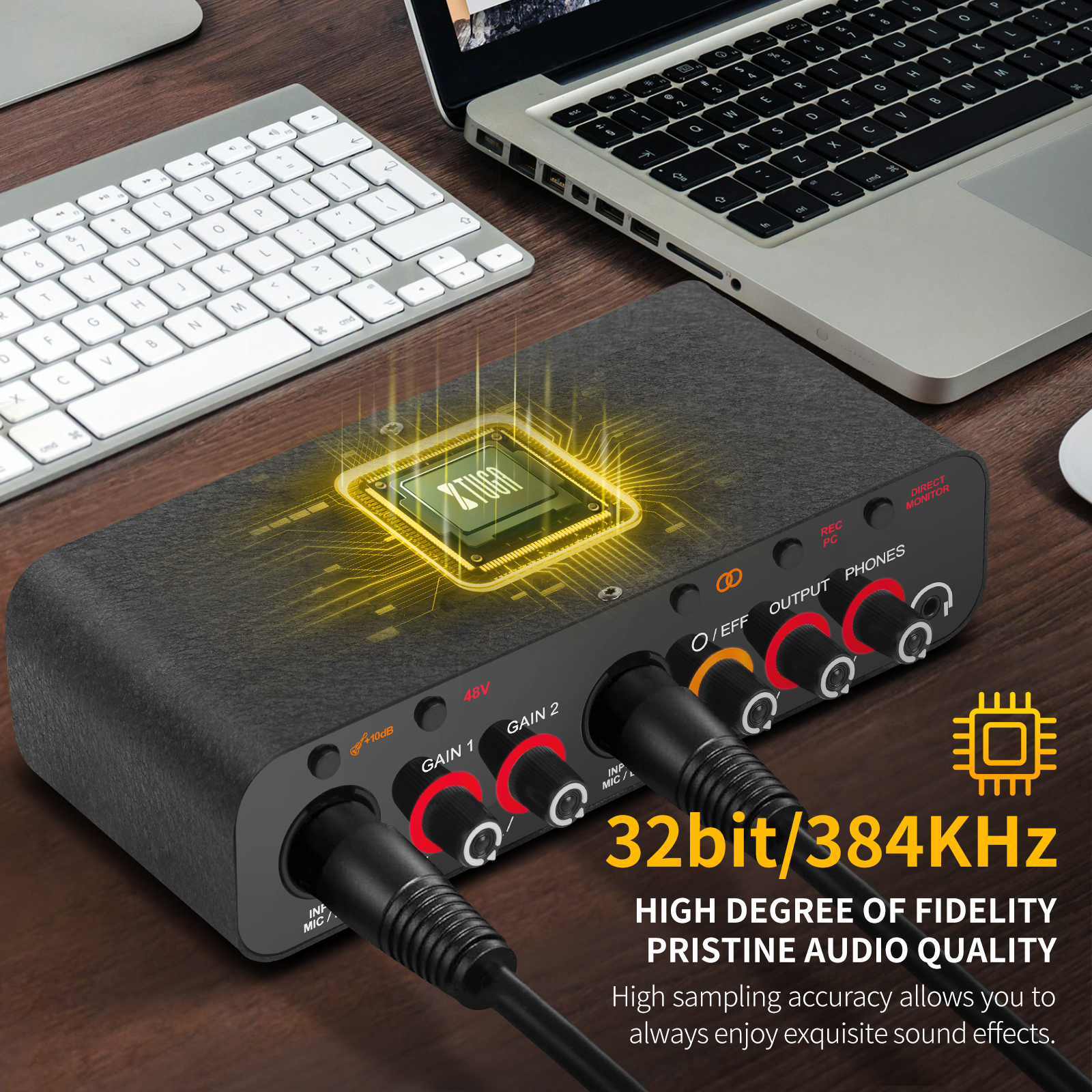 Q-26 Professional Audio Interface Stereo/Mono USB การ ์ ดเสียง 32 bit ...