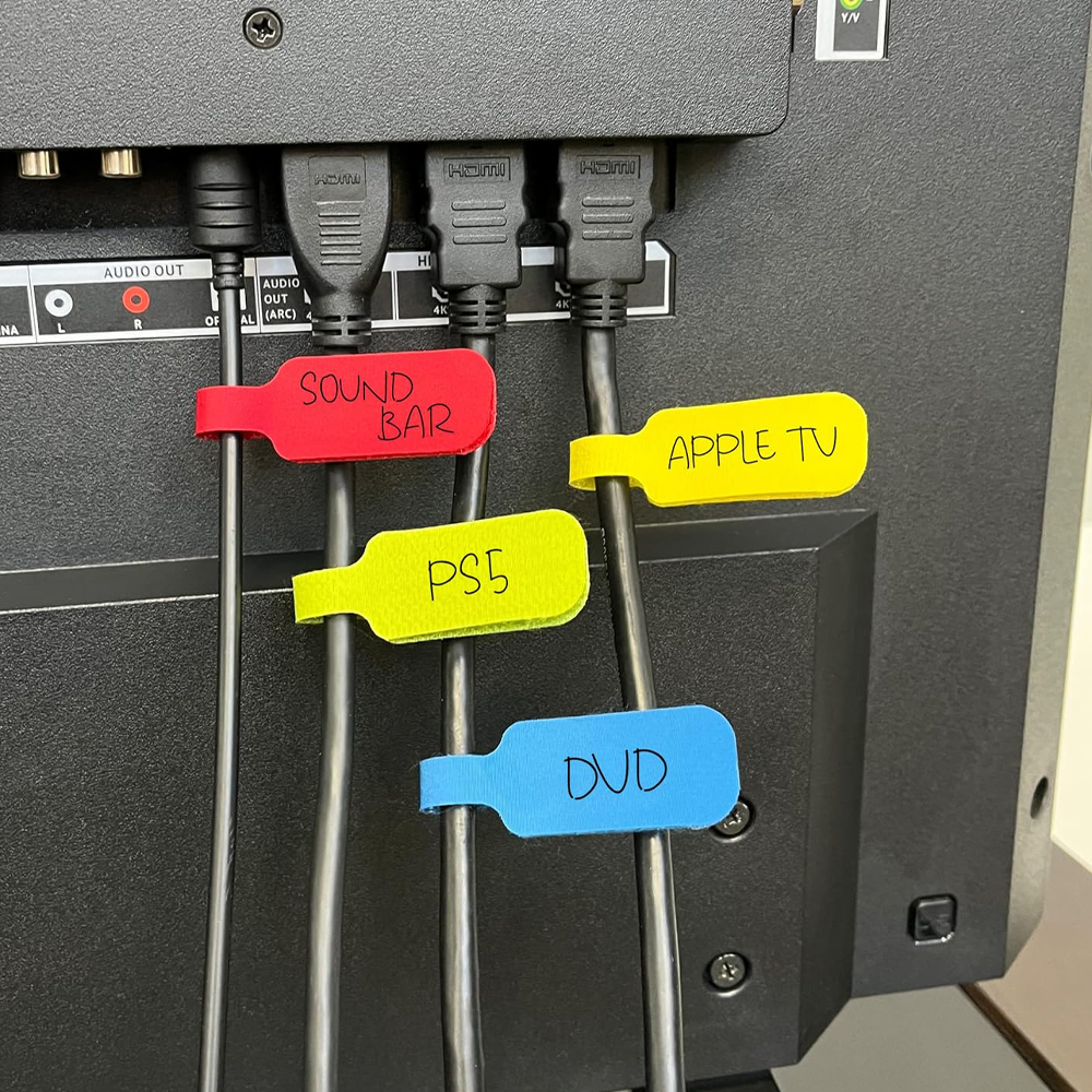 32 ชิ้นที่มีสีสันสาย Lable Data Line Identification Fiber Wire Tag Self ...