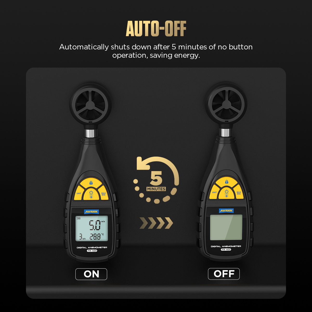 Autool TR401 เครื ่ องวัดความเร ็ วลมแบบดิจิตอลมือถือ Air Flow Meter เ ...