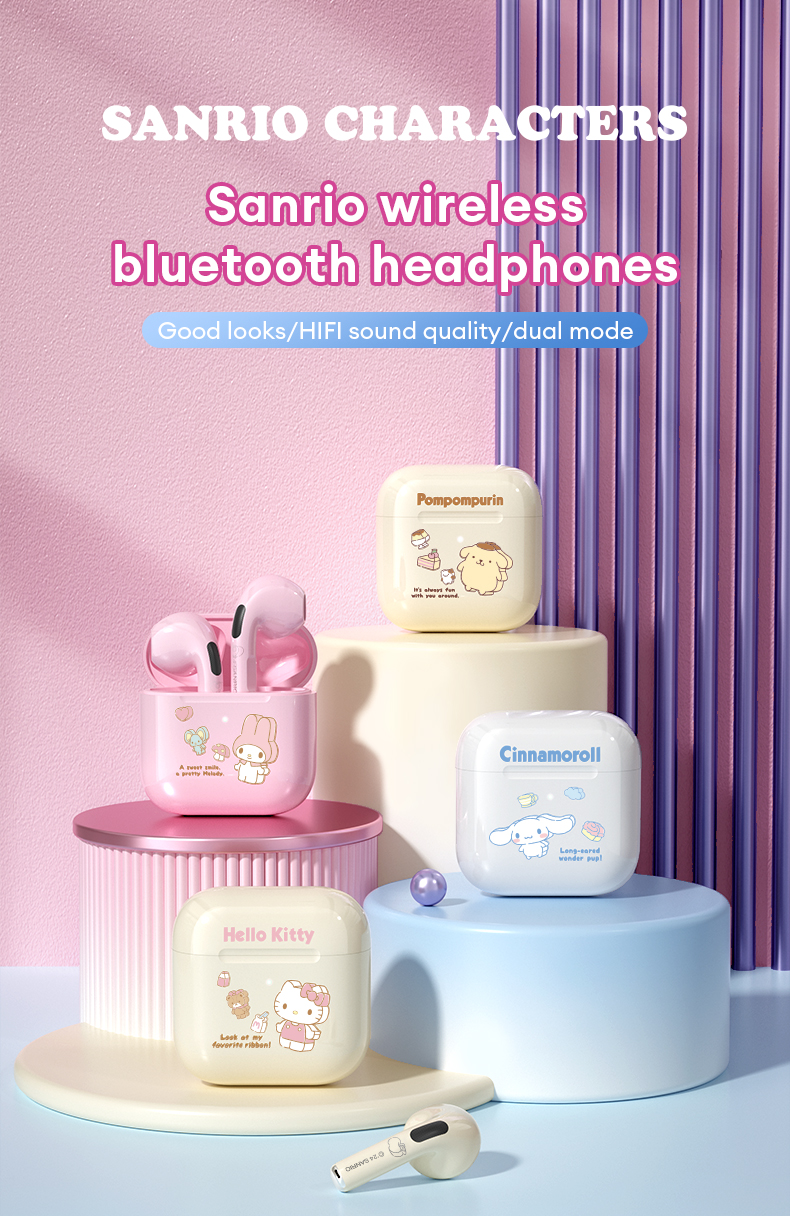 Sanrio EJ-116 หูฟังไร้สายหูฟังบลูทูธ HD Call อัจฉริยะลดเสียงรบกวนบลูทูธ ...