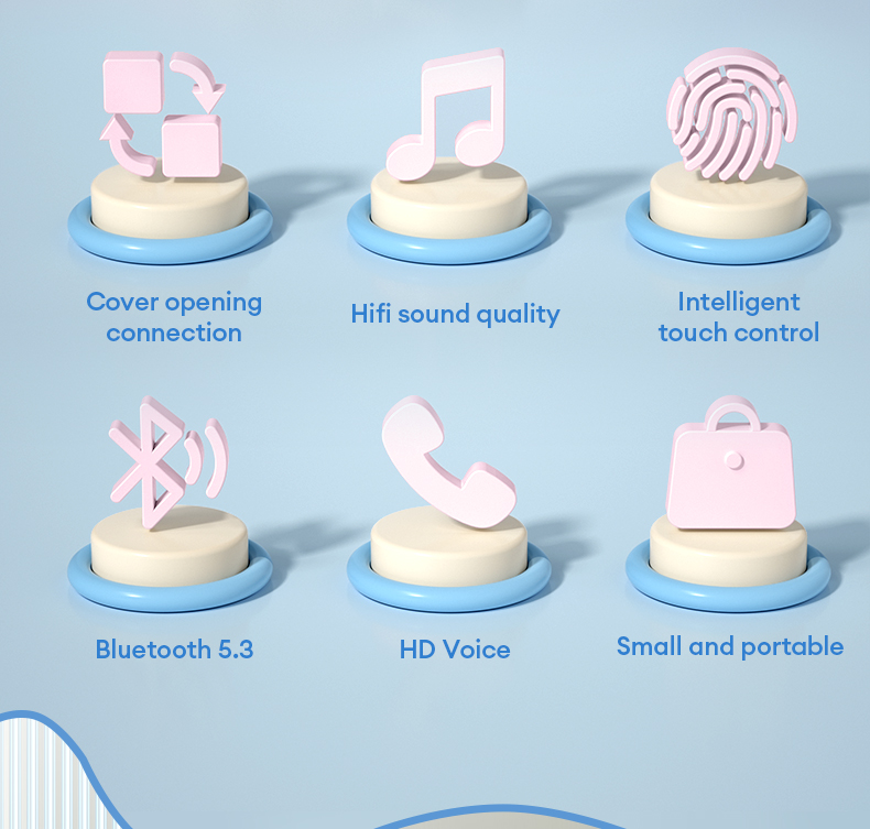 Sanrio EJ-116 หูฟังไร้สายหูฟังบลูทูธ HD Call อัจฉริยะลดเสียงรบกวนบลูทูธ ...