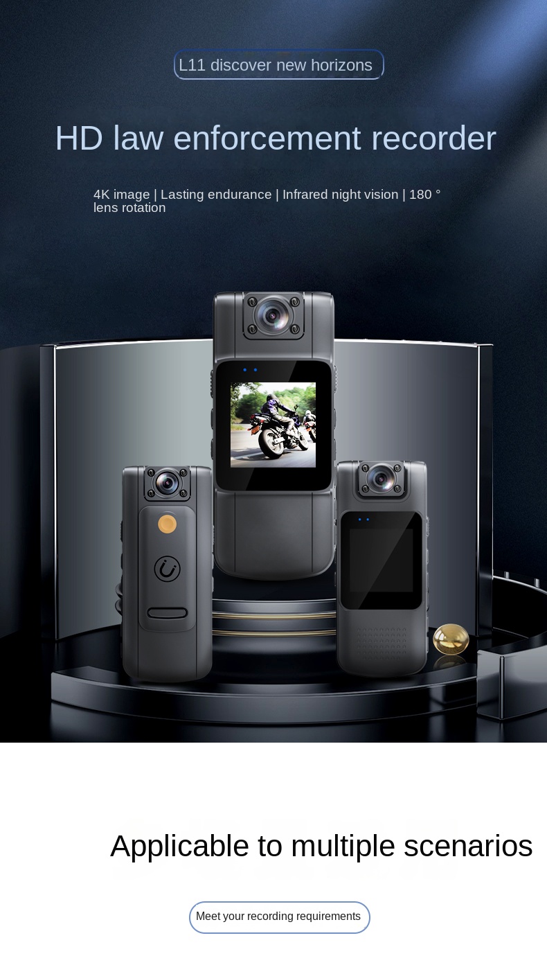 L11 2K Action กล้อง IR Night Vision Body กล้องบันทึกวิดีโอการเฝ้าระวัง ...