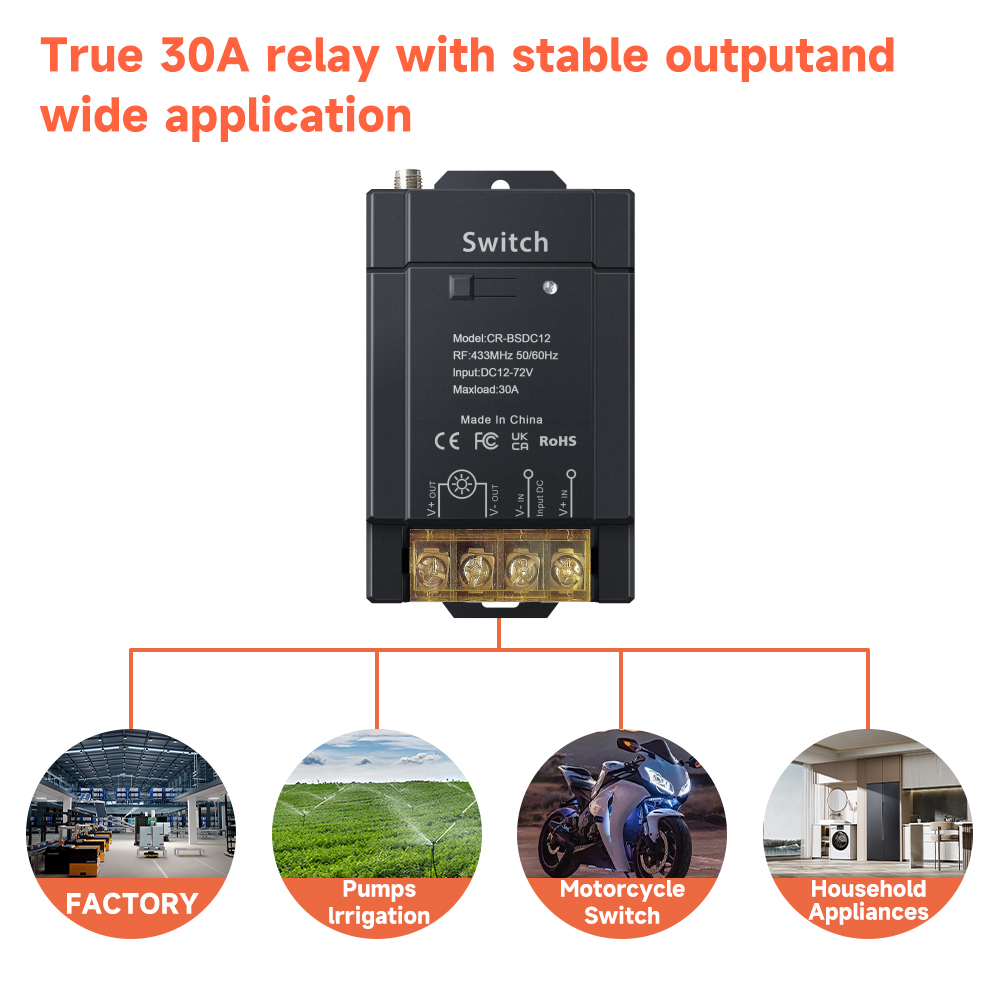 Cerhot รีโมตคอนโทรลไร้สาย 30A AC 100V-250V RF สําหรับสวิตช์ไฟเพดาน 110V ...