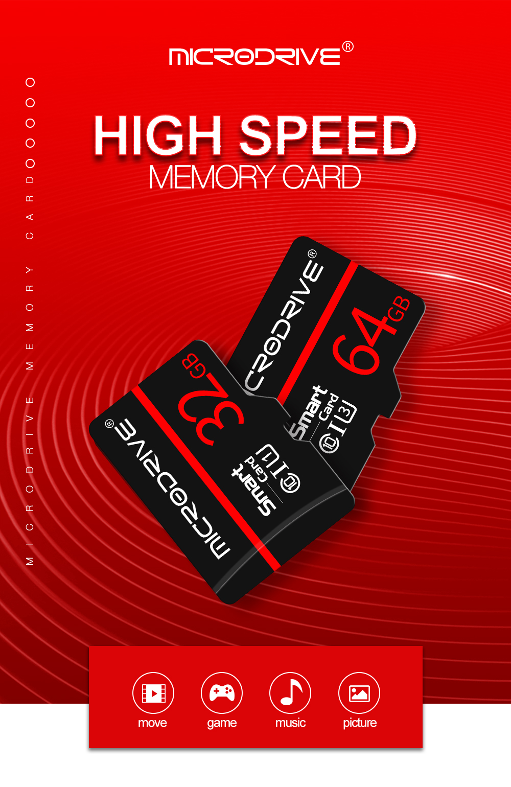 Original Microdrive Micro SD การ์ด 128GB Class 10 การ์ดหน่วยความจํา 64GB การ์ดแฟลช 256GB 32GB ...