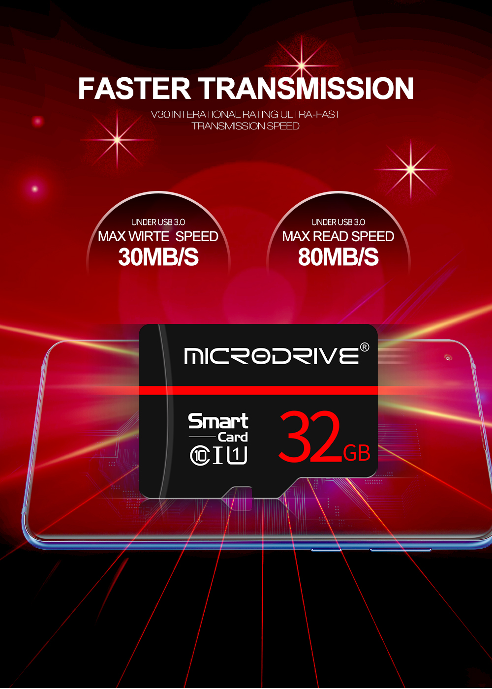 Original Microdrive Micro SD การ์ด 128GB Class 10 การ์ดหน่วยความจํา 64GB การ์ดแฟลช 256GB 32GB ...