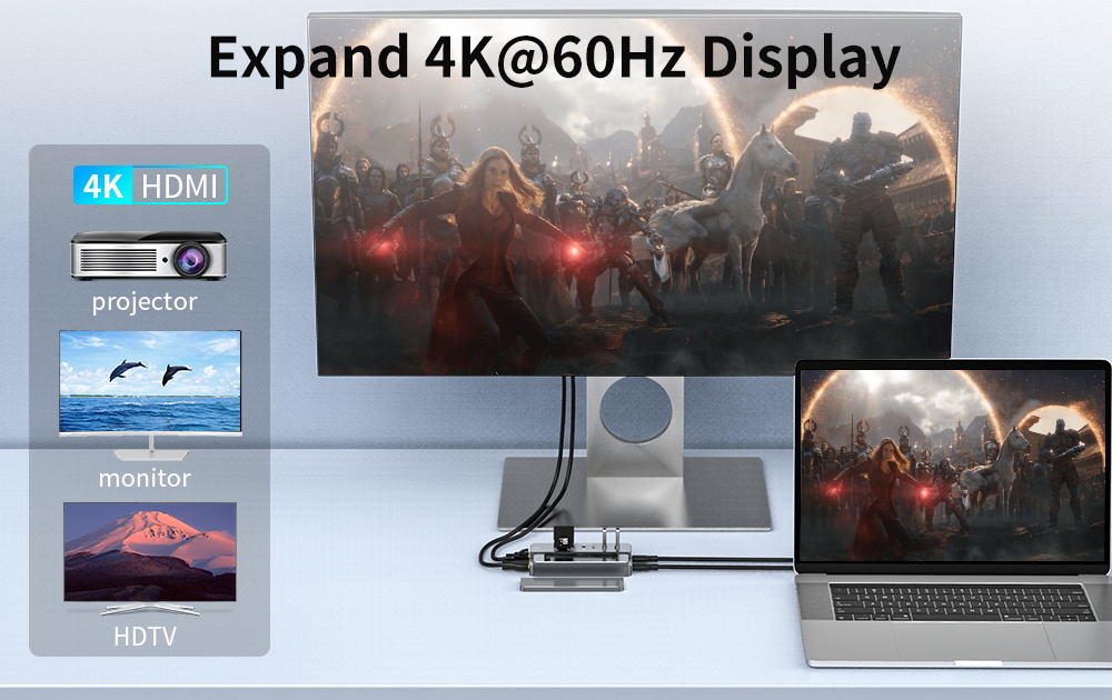 ACASIS 10-in-1 Hub USB C Hard Drive M.2 SSD Enclosure USB-C Gen2 10Gbps ...