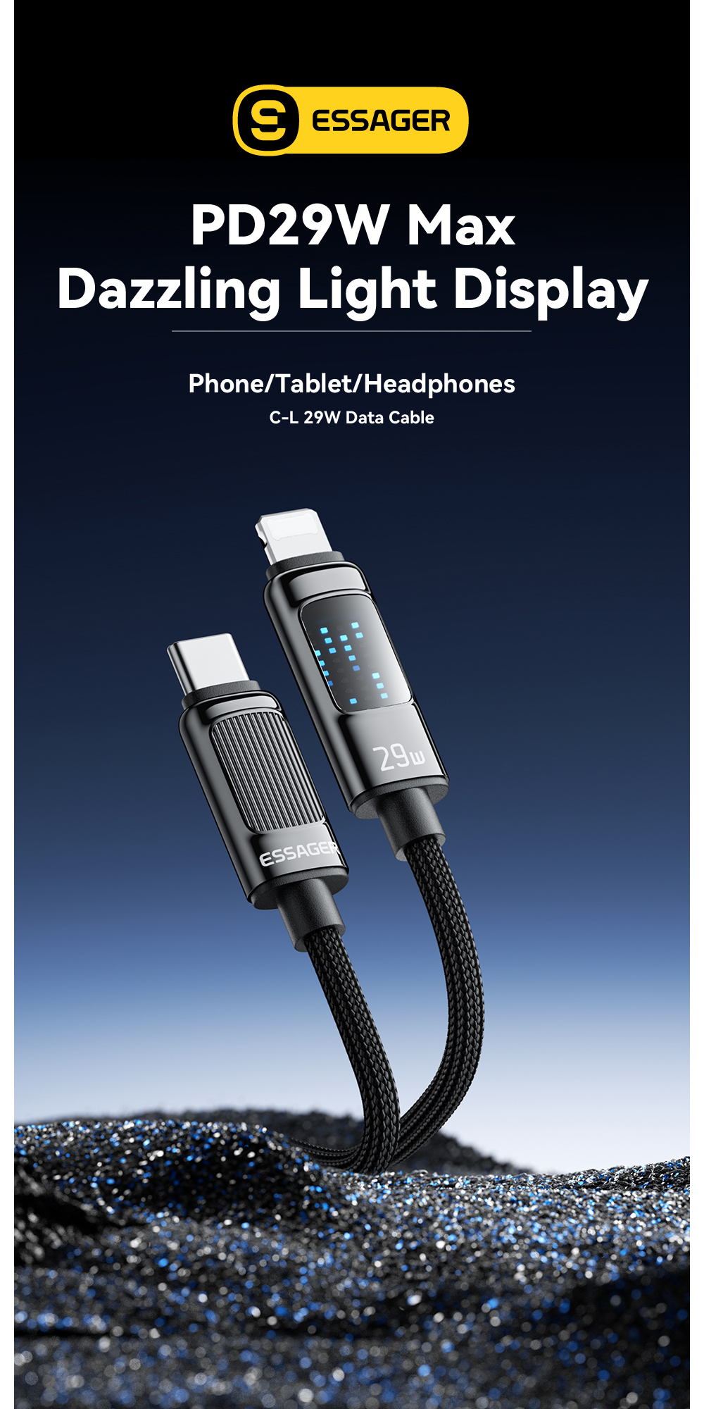 Essager 29W PD USB C สายสําหรับ 14 13 12 Pro Max Fast Charging สาย USB ...