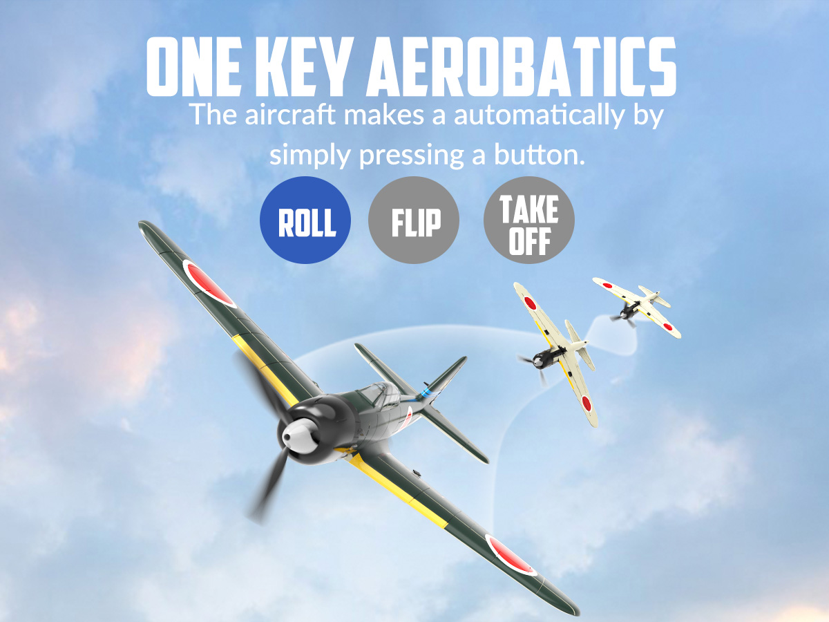 VOLANTEXRC RC Plane A6M Zero RC Aircraft EPP 400mm Wingspan 2.4G 6-Axis ...