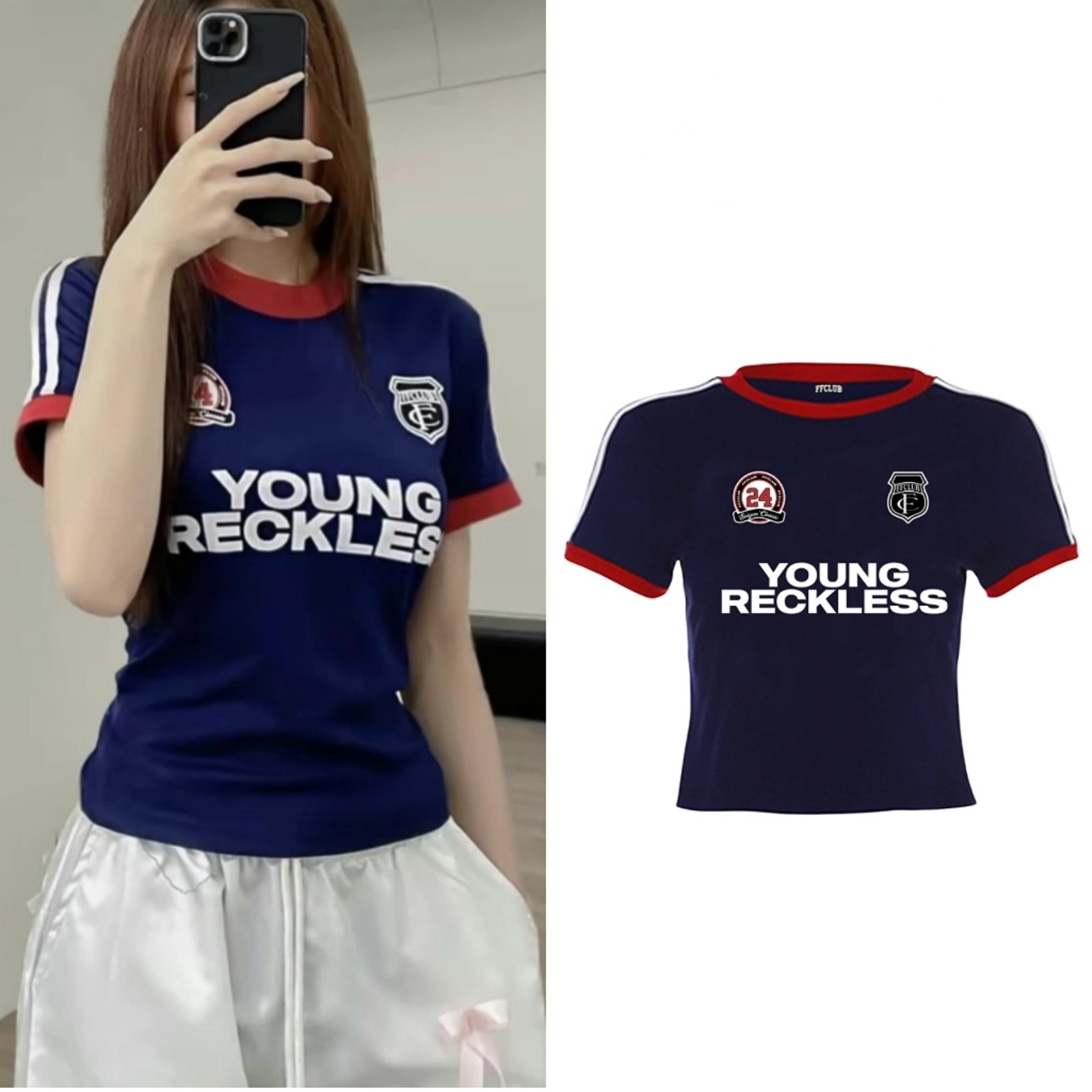 เสื้อยืดผสมฟุตบอล ffclub แบรนด์ท้องถิ่นเทรนด์ร้อนรุ่นร่างกายย์กีฬาผสม ...