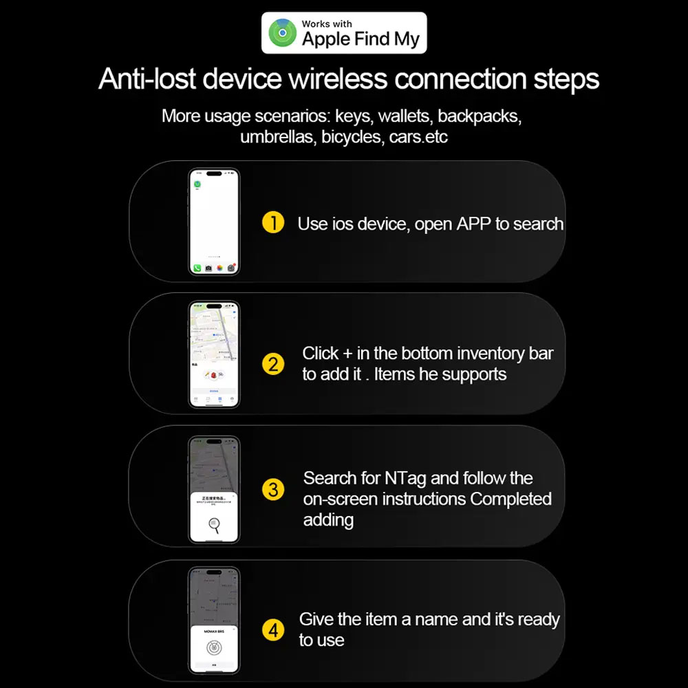 สมาร์ท GPS Tracker Mini Tag สําหรับ IOS Apple Find My APP ITag Anti Lost Reminder อุปกรณ์ MFI ...