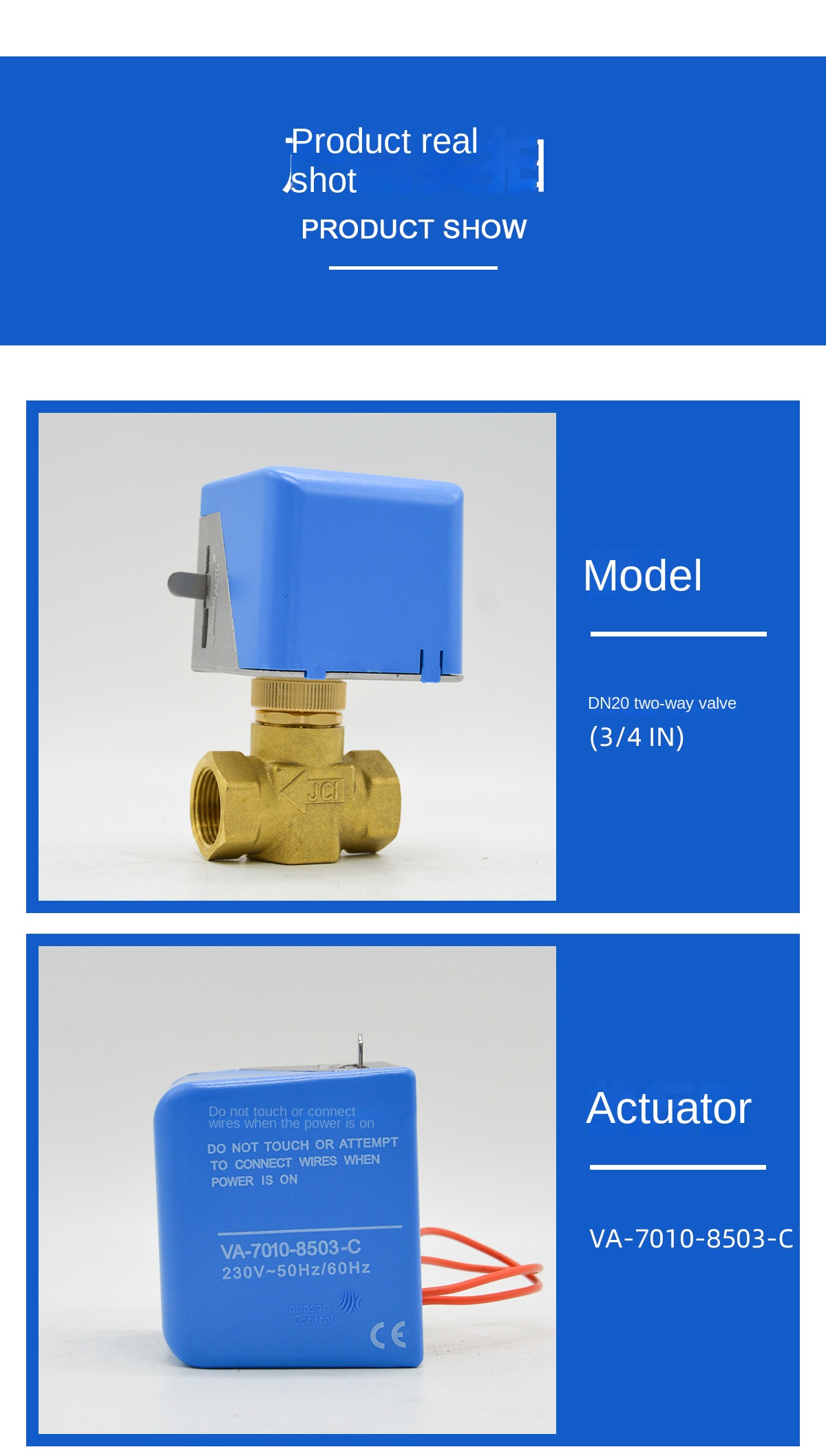 Johnson ไฟฟ้าวาล์วสองทางวาล์วสองทาง VA-7010-8503-C เครื่องปรับอากาศโซล ...