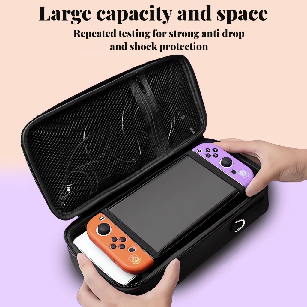 กระเป๋าเคสแข็ง ขนาดใหญ่ แบบพกพา พร้อมขาตั้ง สําหรับ Nintendo Switch OLED 10 Game Card Case ...