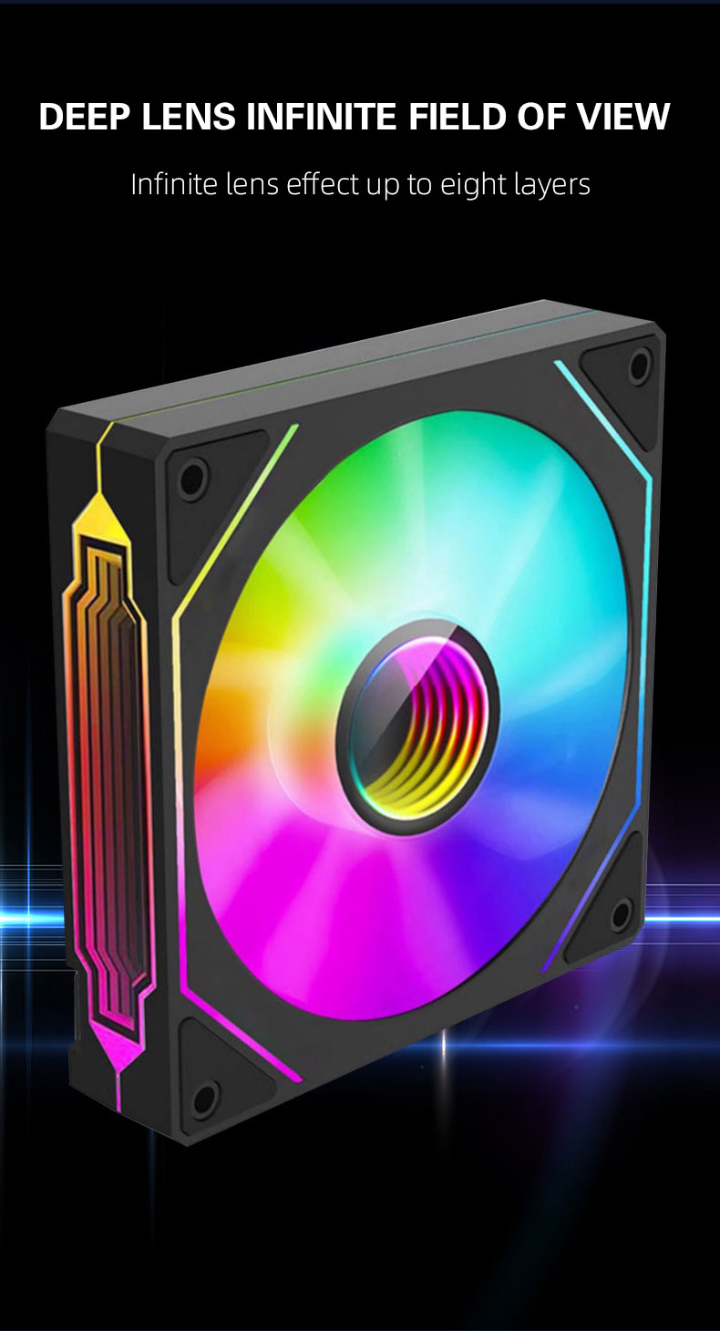 Tj Prism 120 มม. GEN4 Pro ARGB พัดลมแชสซี, Infinity Straw RGB แสงผล 5V ...