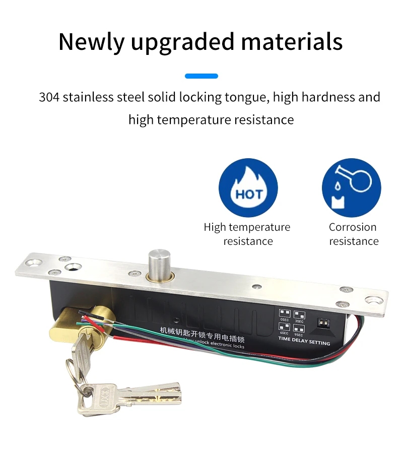 Fail Secure 12V/24V Electric Drop Bolt Lock Manual Key Unlock กระบอก ...