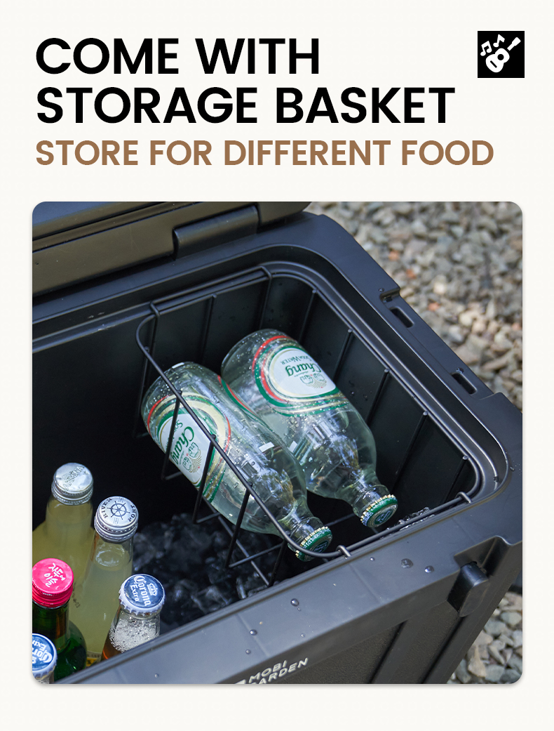 Mobi GARDEN Camping Cooler Box Ice อัพเกรดพร้อมตะกร้าเก็บ 26L รถแบบพกพา ...