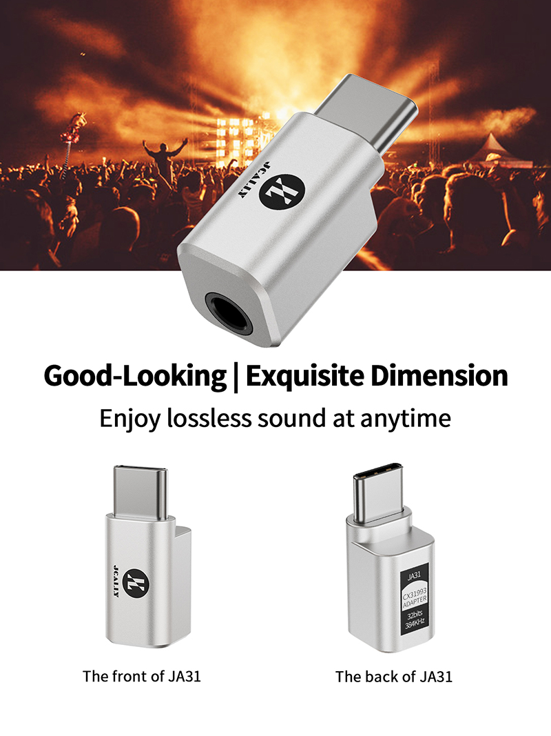Jcally JA31 Digital Audio Typec Mini Adapter DAC โทรศัพท ์ หูฟังอะแดปเต ...