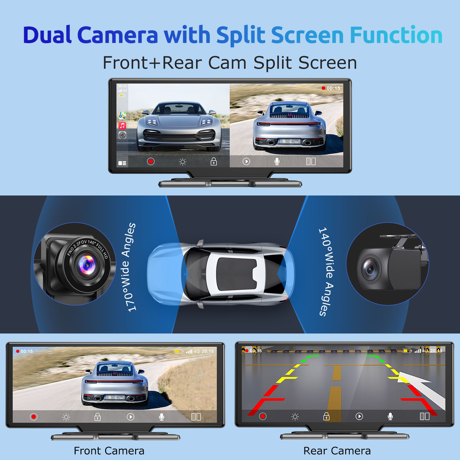 ESSGOO CarPlay Android Auto 7 นิ้วIPS Touch Screen เครื่องเล่นแบบพกพา ...