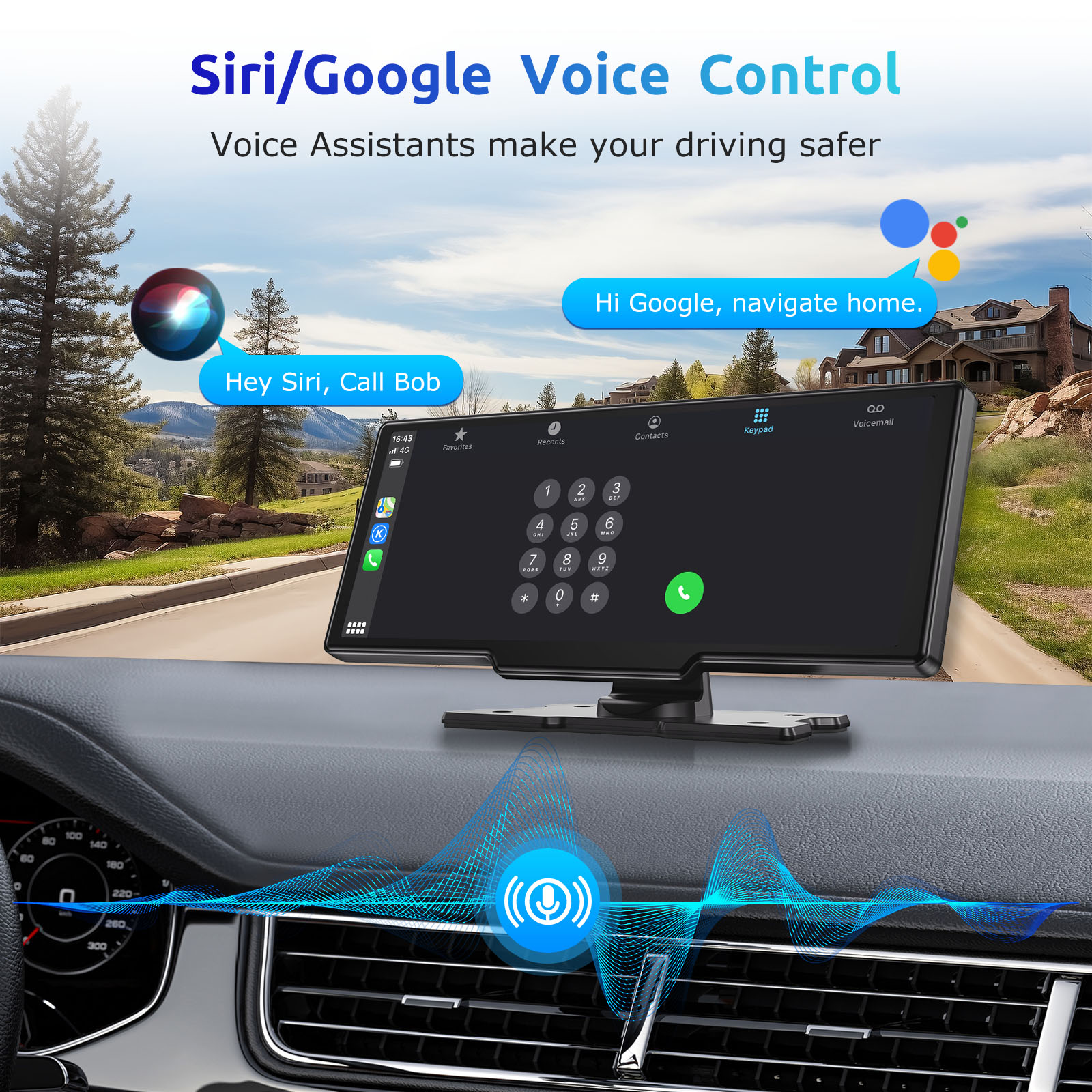 ESSGOO CarPlay Android Auto 7 นิ้วIPS Touch Screen เครื่องเล่นแบบพกพา ...
