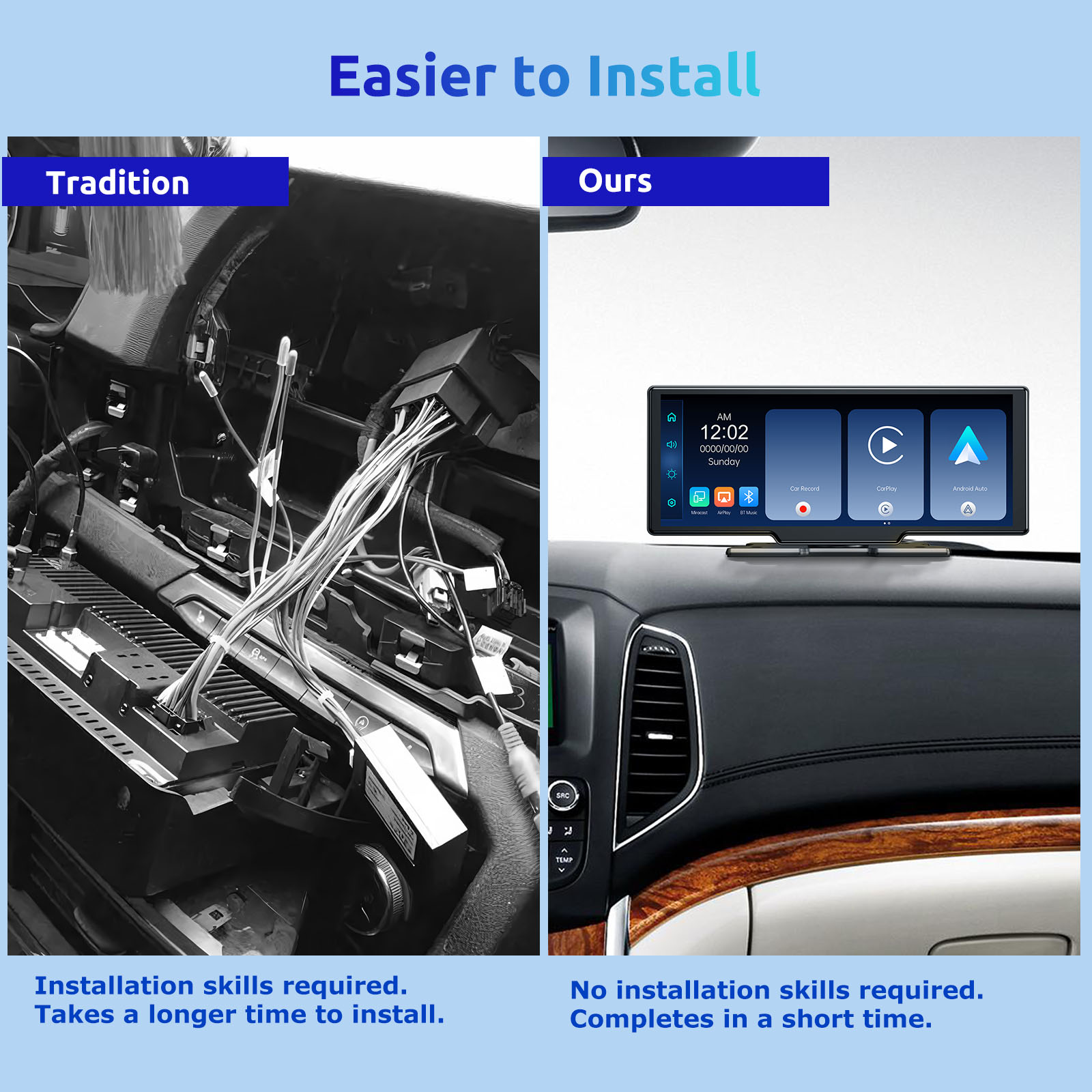 ESSGOO CarPlay Android Auto 7 นิ้วIPS Touch Screen เครื่องเล่นแบบพกพา ...