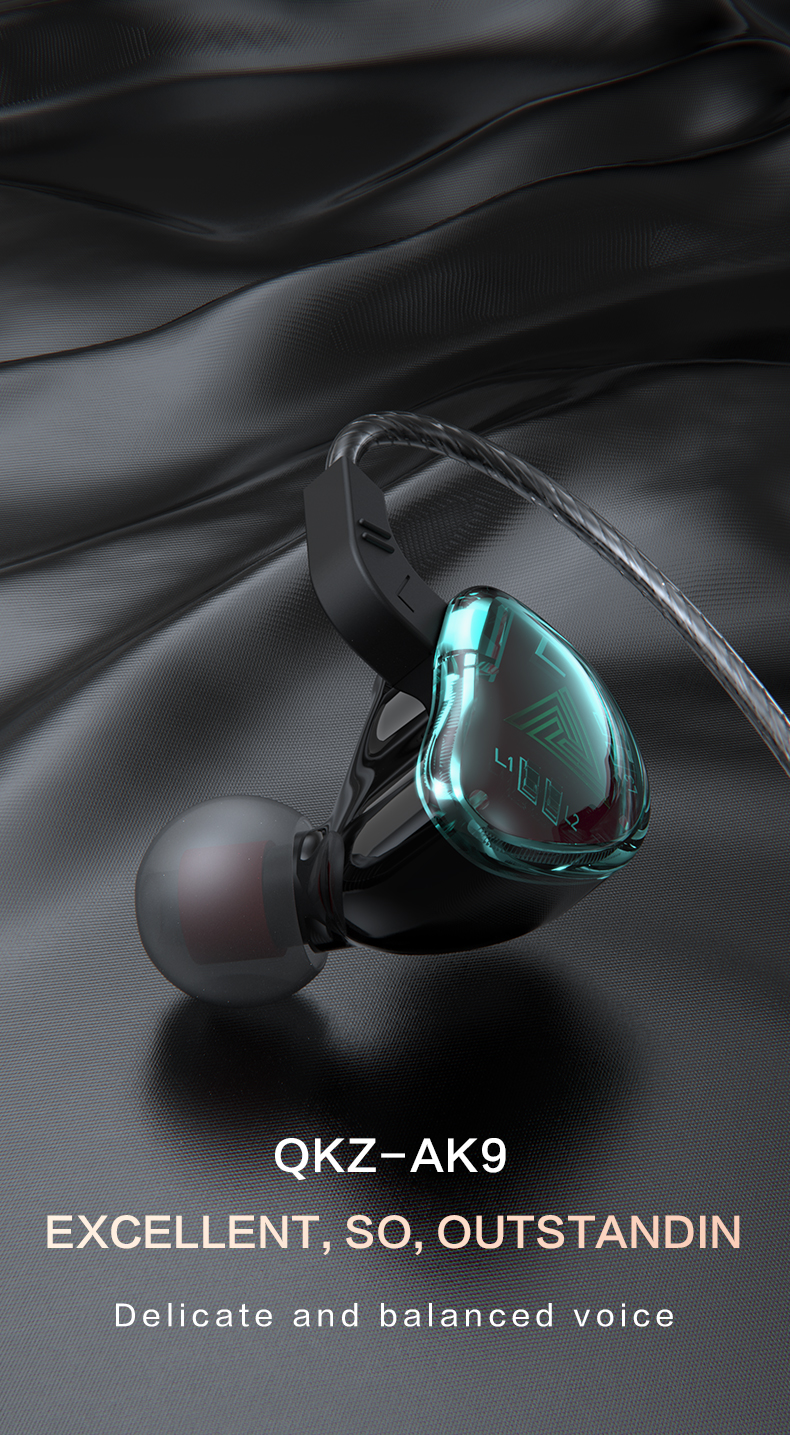 [ซื้อ 1 แถม 1] QKZ AK9 3.5 มม.AUX Wireld In-Ear HiFi หูฟังเบสหนักแน่นพร้อมไมโครโฟนหูฟังชุดหูฟัง ...