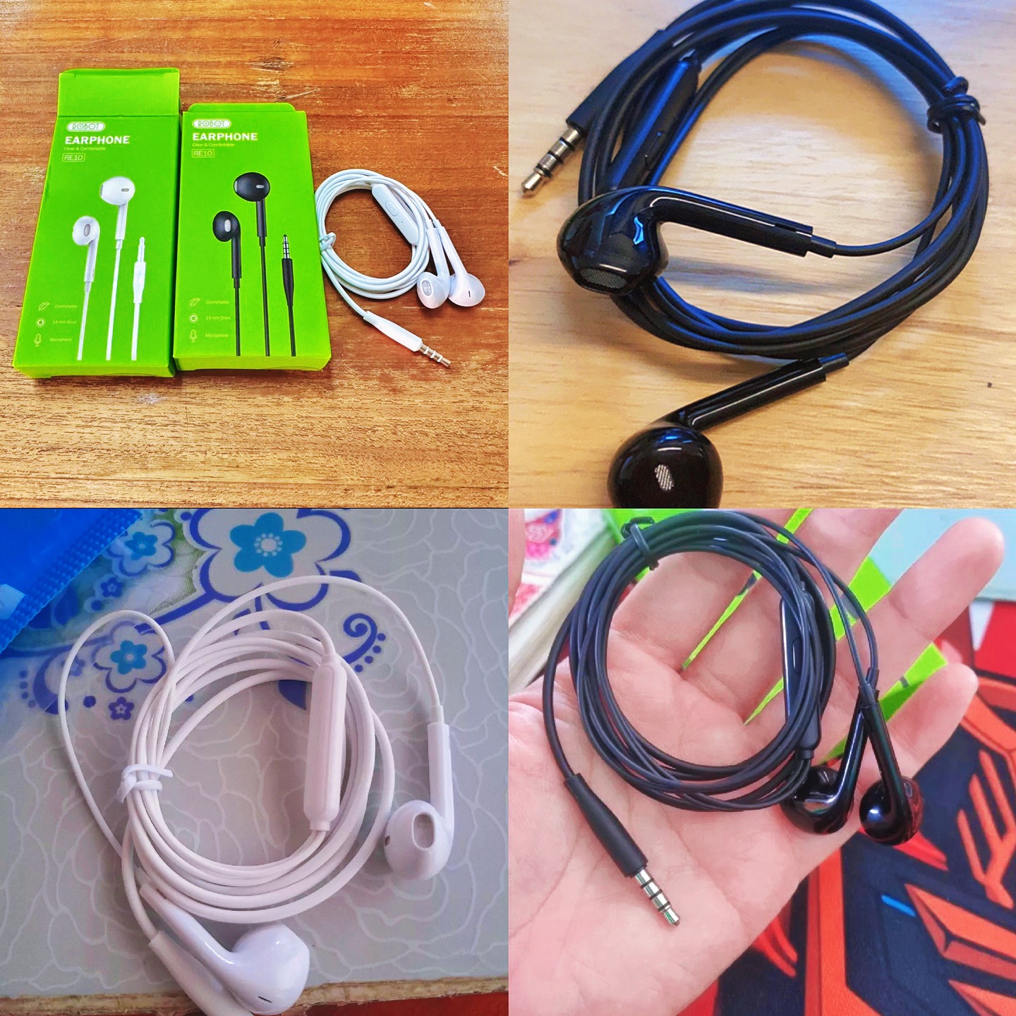ROBOT หูฟังมีสาย รุ่น RE10/RE20 หูฟัง มีไมโครโฟนในตัว Earphone เบสหนัก ...