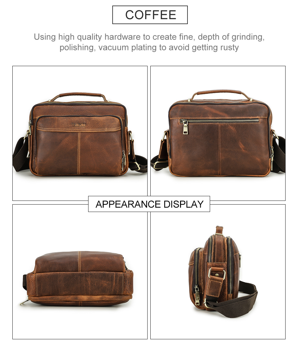 CONTACTS กระเป ๋ าสะพายข ้ างหนังแท ้ คลาสสิกสําหรับผู ้ ชาย | Shopee ...