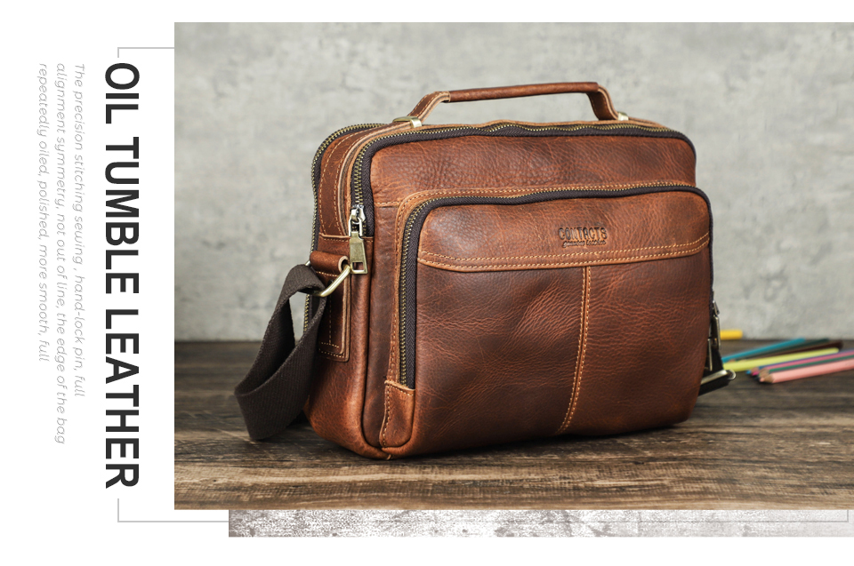 CONTACTS กระเป ๋ าสะพายข ้ างหนังแท ้ คลาสสิกสําหรับผู ้ ชาย | Shopee ...