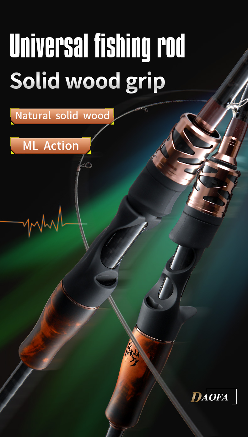 ไม้จริง Grip Fishing Rod ML Action 10-25LB 1.8M/1.98M/2.1M/2.4Mที่มี ...