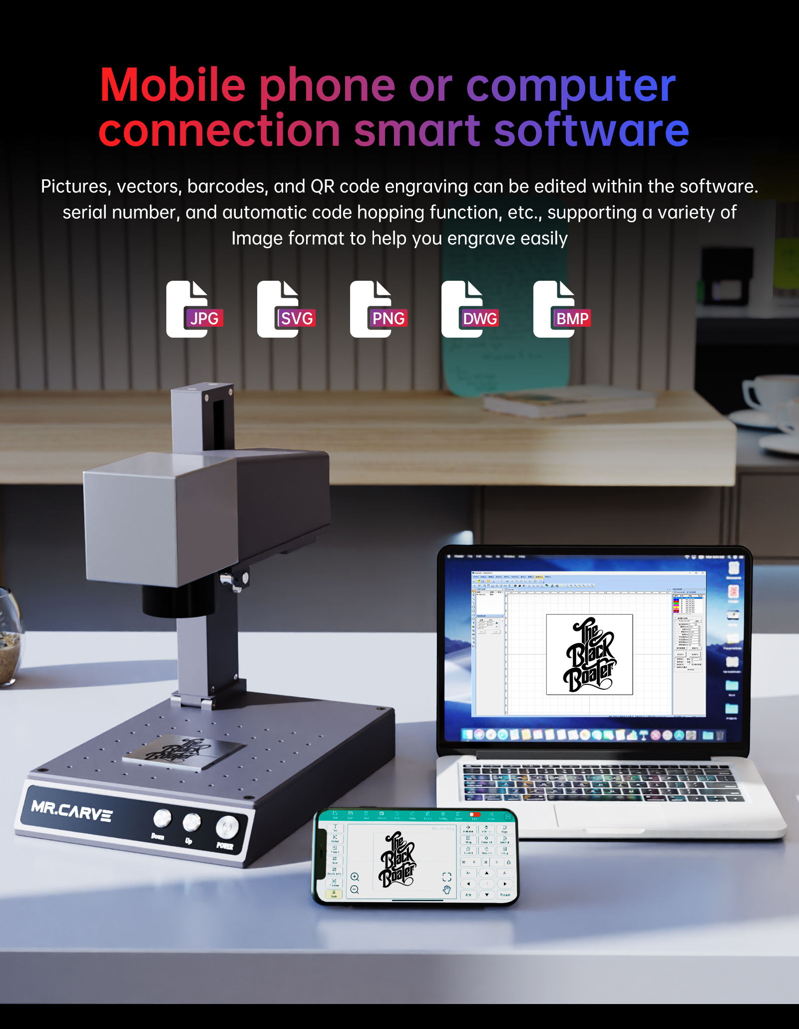 DAJA M1 PRO/เครื่องแกะสลักเลเซอร์/เครื่องพิมพ์ตัด/โลหะพิมพ์ตัวอักษร ...